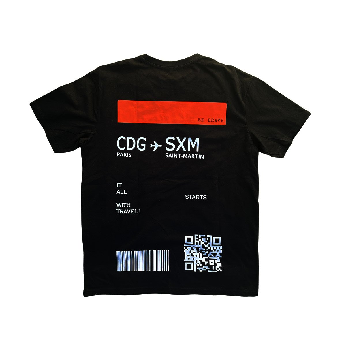 ️ Tee Shirt Oversize Boarding Pass Saint-Martin 🇸🇽 - Be Brave